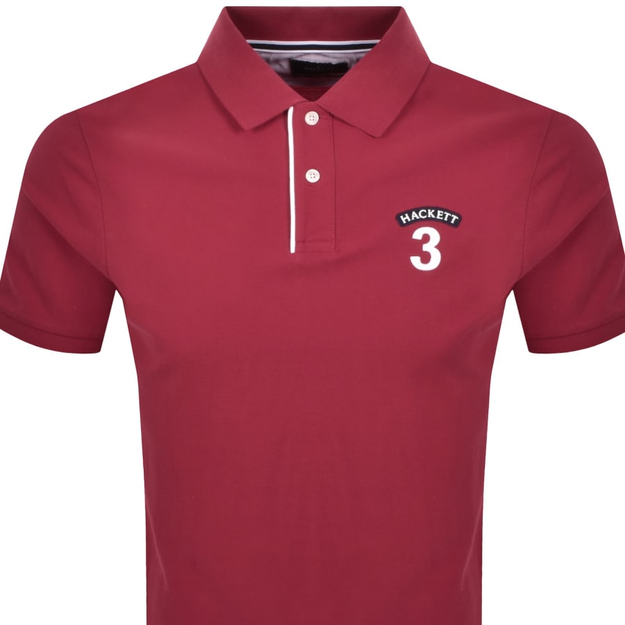 Hackett Number Polo T Shirt Red | Mainline Menswear